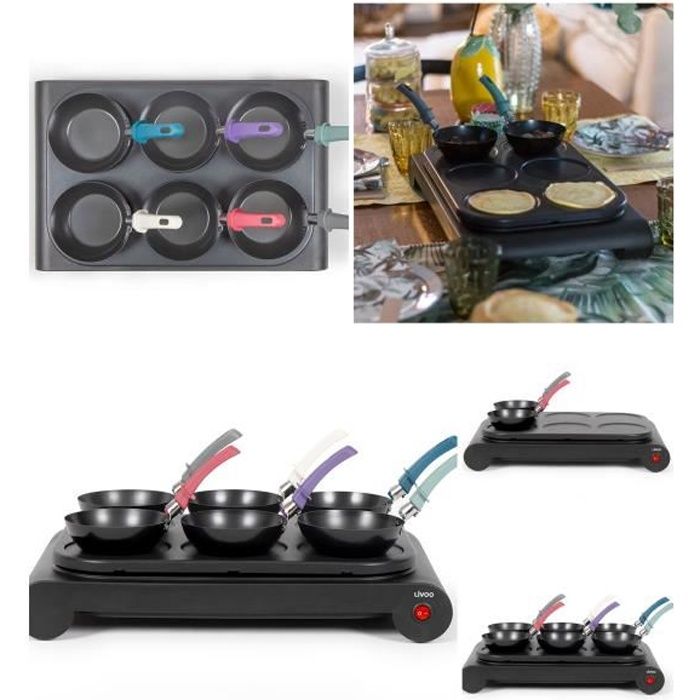 Appareil de 6 mini woks + Crêpes électriques et plaque de cuisson Tout ...