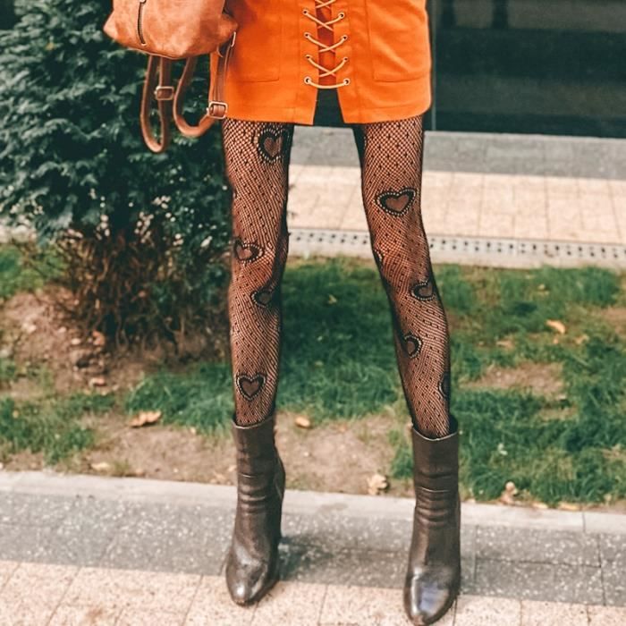 Collants Sexy en résille pour femmes, bas gothique, taille haute, motif ...