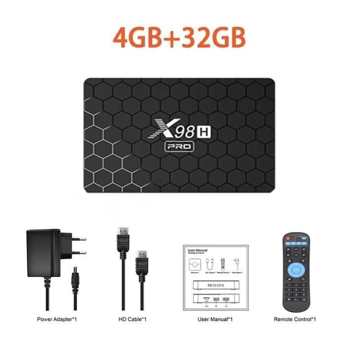 Boîtier Smart TV - RNCYN - X98H Pro - Android 12 - 4K - Wifi6 - 32Go ...