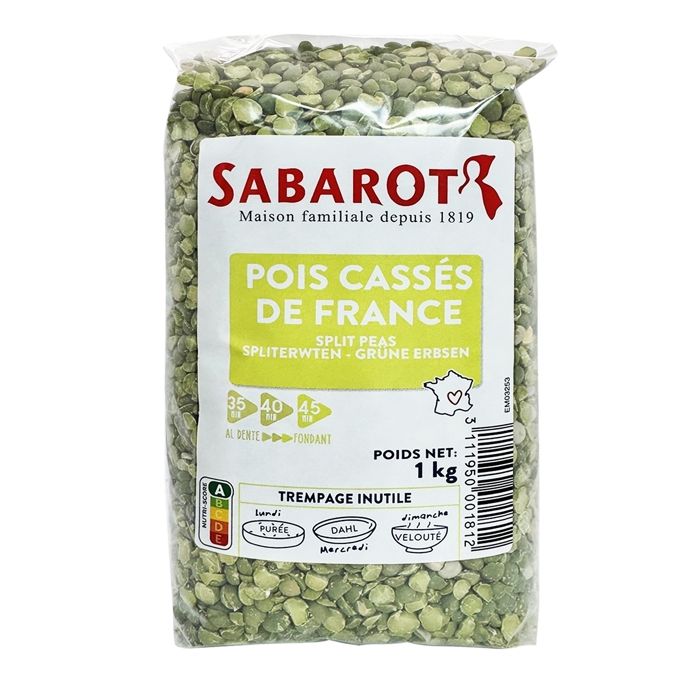 Pois cassée France sachet de 1kg Sabarot - Cdiscount Au quotidien
