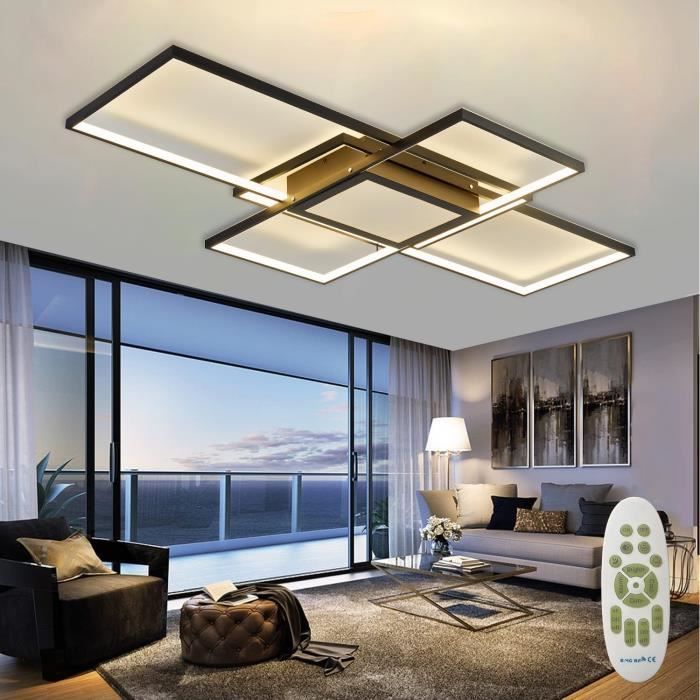 Plafonnier Led Salon, 82W 7380Lm Luminaire Plafonnier Led Moderne Avec Télécommande, 3000K-6500K ...