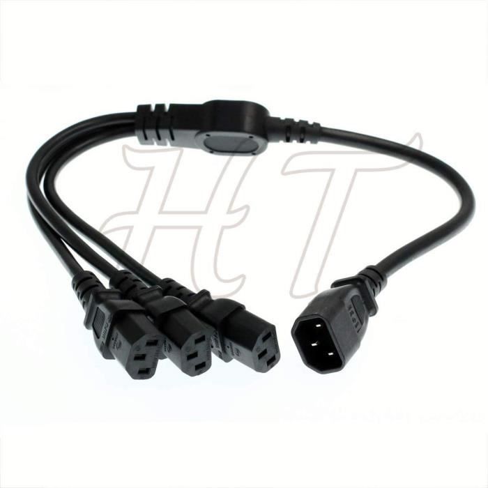 HangTon UPS PDU Computer PC Power Splitter Cord C14 à 3 x C13 10A 250V ...