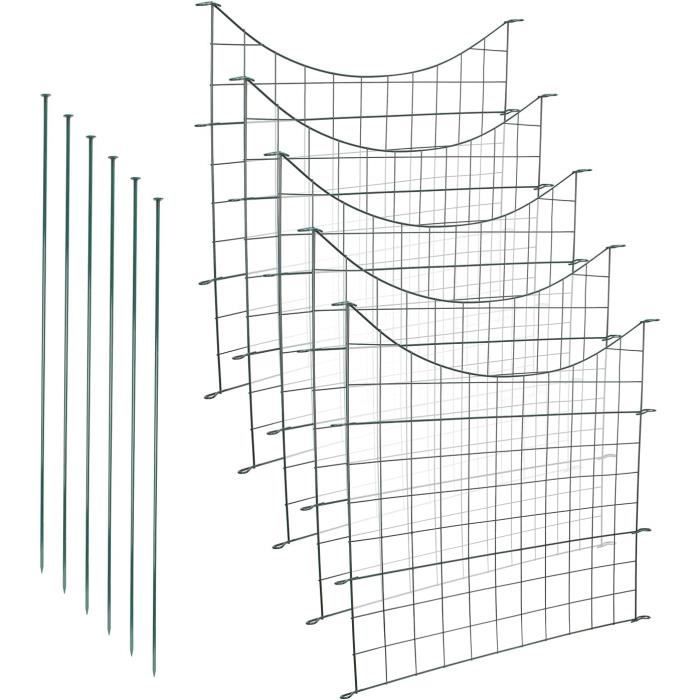 Clôture D'Étang - Clôture De Jardin En Métal - 11 Pièces - 5 Éléments ...