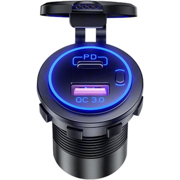 Prise Usb C 12 V | Pd&Qc 3.0 Chargeur Usb 12V-24V À Double Port À ...