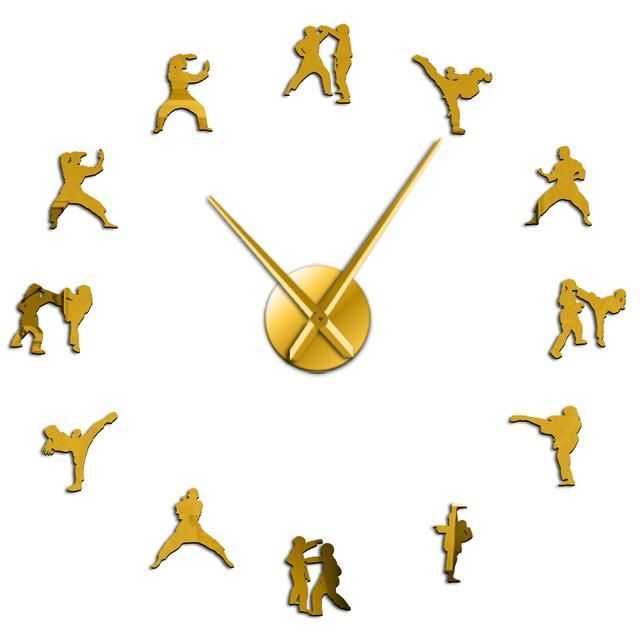 HORLOGE - PENDULE,Gold Wall Clock-37inch--Horloge murale de karaté ...