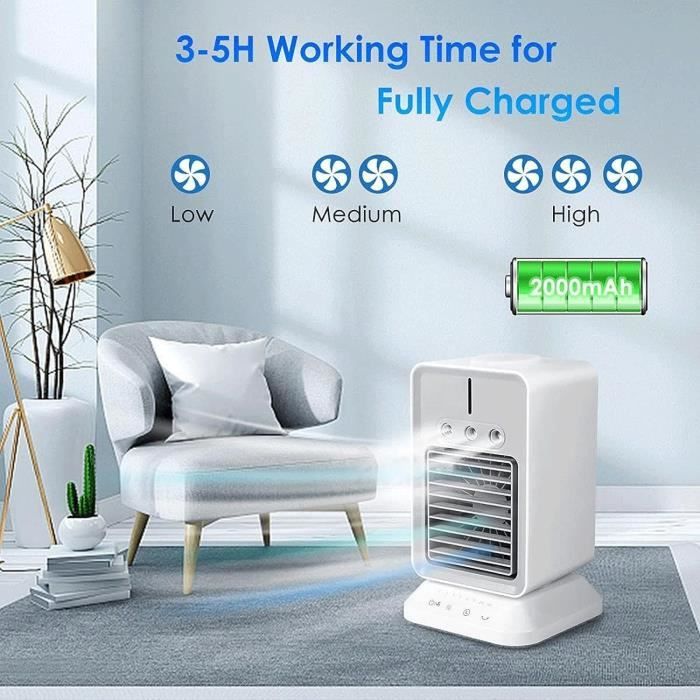 Climatiseur Mobile, 3 Vitesses,3 Modes De Brumisation Refroidisseur D ...