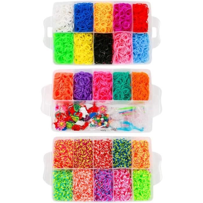 ONECK 15000 Elastique Bracelet Kit, Élastique Loom Bands Boite pour ...