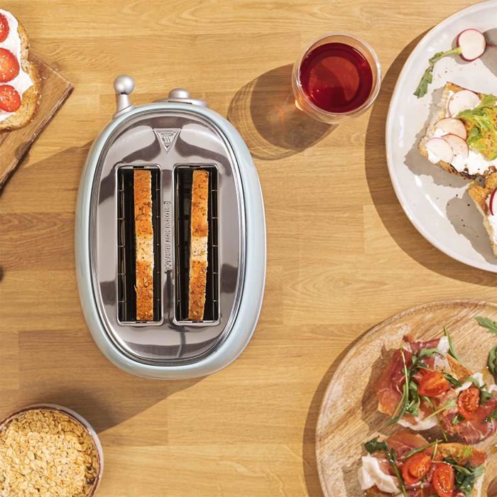 Grille-pain vintage - SWROSE - Toast & Taste 850W, 2 fentes XL, inox ...
