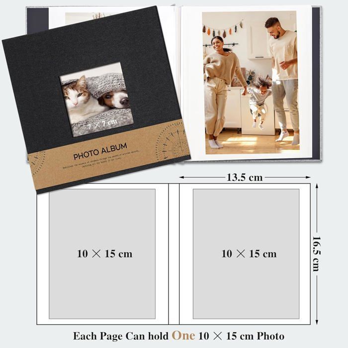 Album Photo Adhesif 10x15 Petit Album Photo en lin 40 pages, Aavec ...