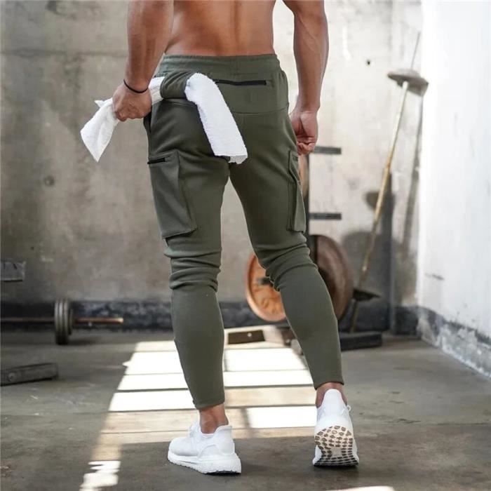 Pantalons de Sport pour hommes,poches à fermeture éclair,entraînement ...