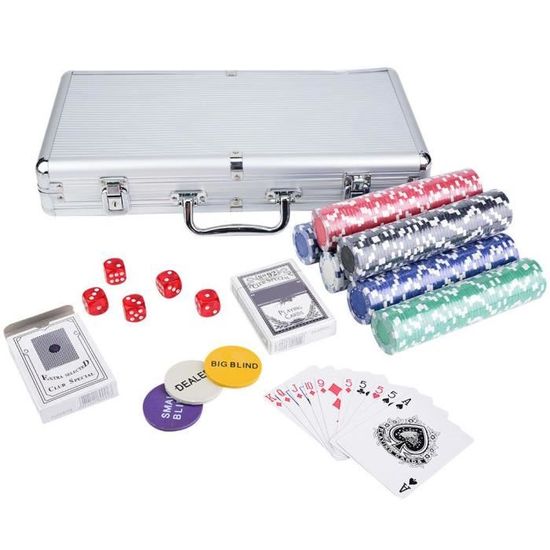 Mallette de Poker avec Laser Jetons Jeu de jetons Texas Cards Poker ...