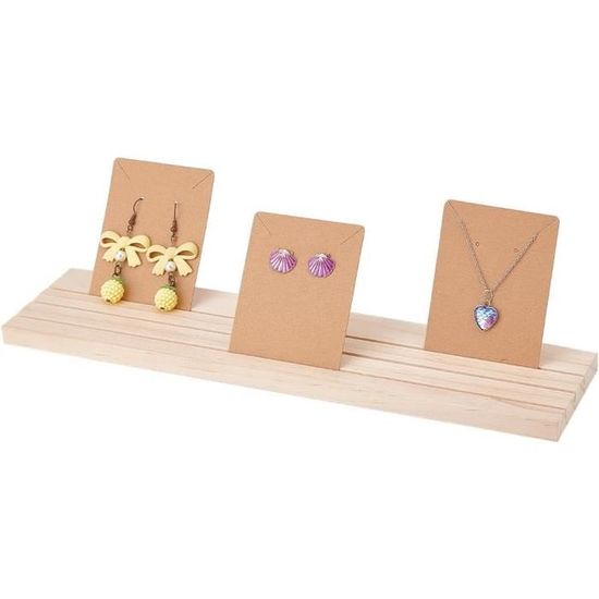 Support De Boucle D'Oreille En Bois À 3 Fentes, Présentoir De Boucles D ...