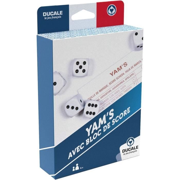 Jeu de Yam’s – 5 dés et Bloc de Score Yam’s – Jeu de Voyage ...