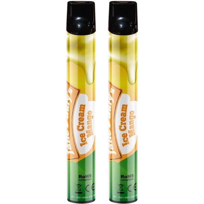 Puff Liquideo - Lot de 2 Wpuff Originales 600 Puffs - ice cream Mango ...