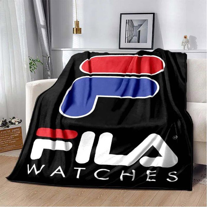 Couverture de couchage en peluche avec F-FILA imprimé HD,art à la mode ...