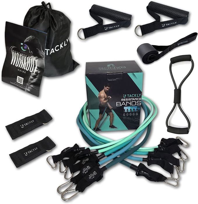 Caoutchouc lastique de musculation jusqu 150 LB68 kg avec accessoires de fitness - Kit de ...