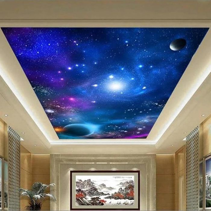 Papier peint mural pour plafond ciel toil univers 3d pour salon chambre ...