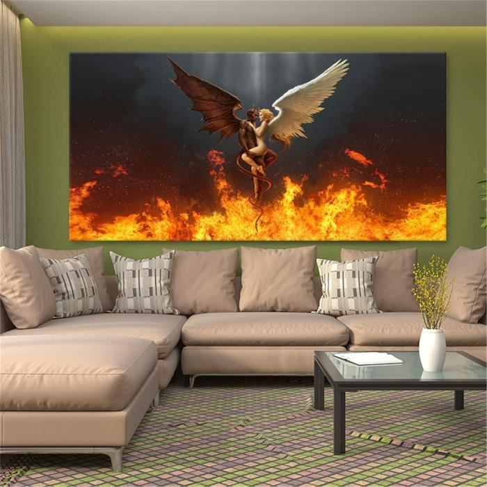 Diamond Painting Kits Complets Grande Démon Ange Diy Peinture Diamant ...