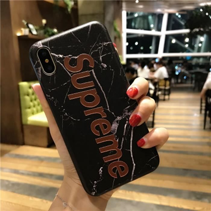 Supreme Coque iPhone X - Marbre Noir - Cdiscount Téléphonie