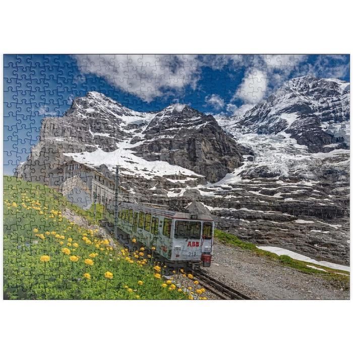 Chemin Fer La Jungfrau La Station Eiger Gletscher Contre Eiger Mönch Premium Pièces Puzzle 500 ...