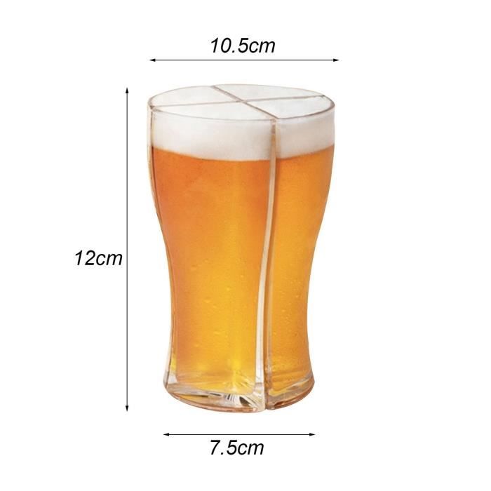 Verre à bière,Chope à bière en verre acrylique 4 en 1, créatif et ...