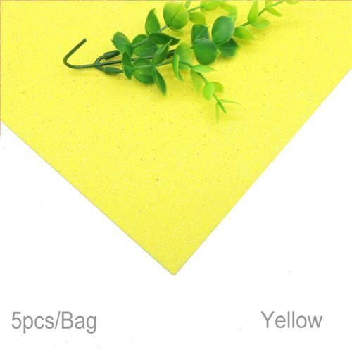 Papier à plier - Mousse EVA - Jaune - 5 feuilles - 20x30cm - Pailleté ...