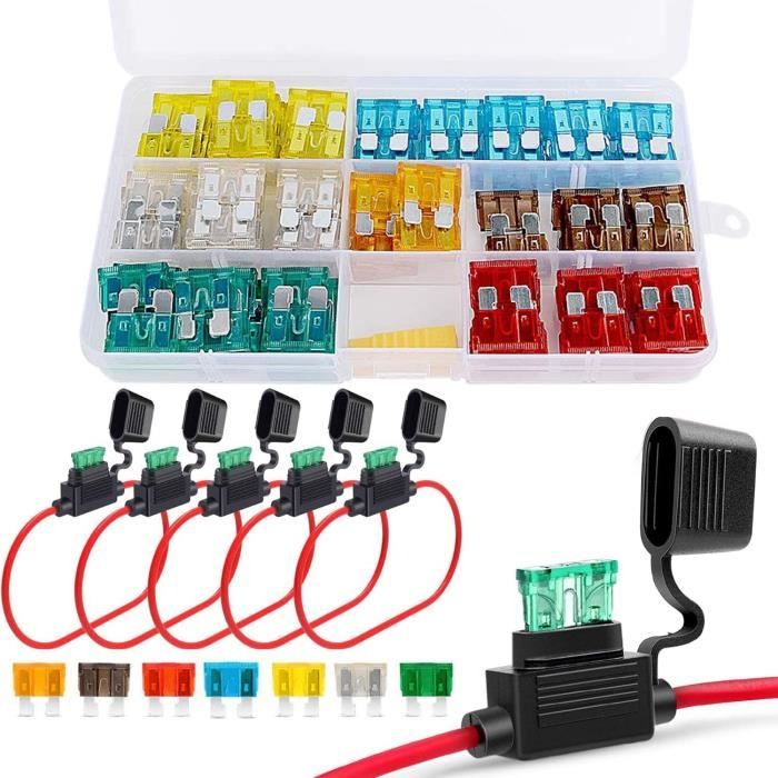 120 Pcs Assortis Voiture Fusible À Lame 12V-24V Fusible Mecanique,(5A 7 ...