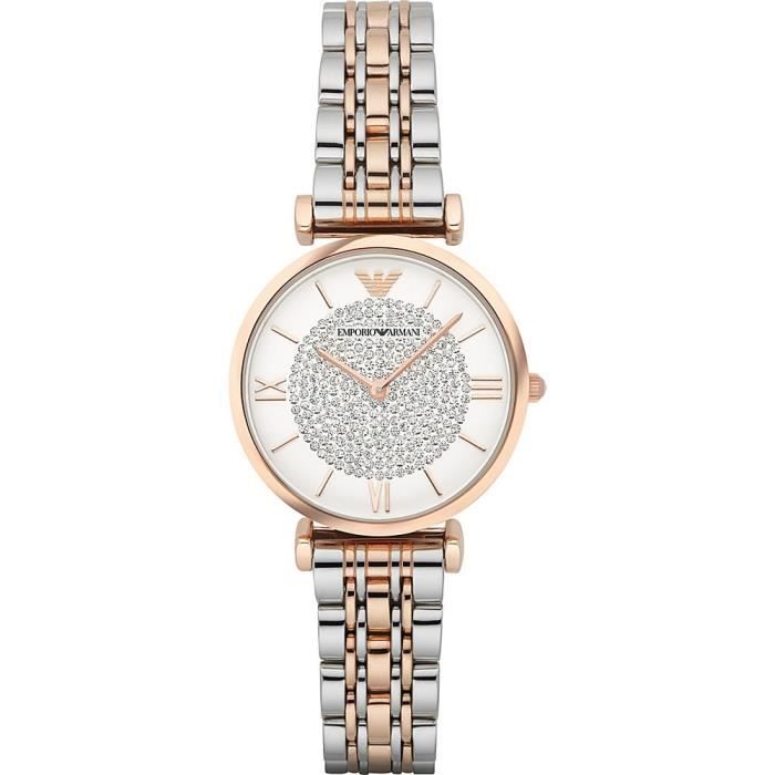Montre EMPORIO ARMANI AR1926 Quartz Acier inoxydable Vintage Chic Silver Chic Achat vente montre Femme Adulte Gris Metal Cdiscount