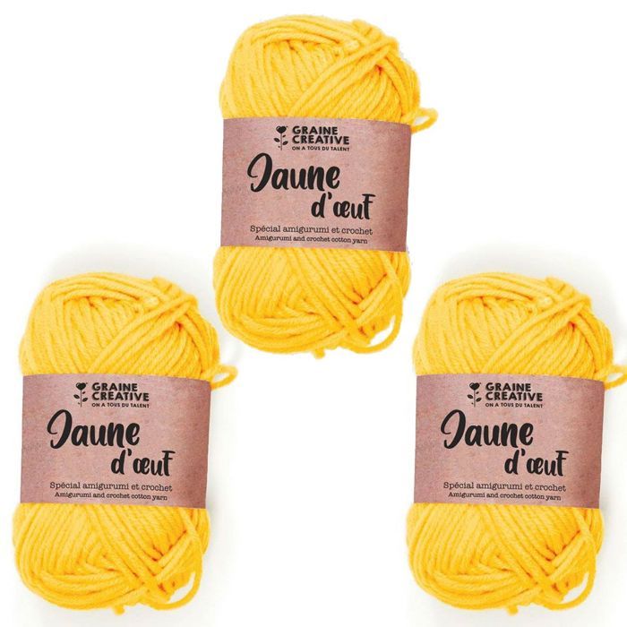 3 fils de coton pour crochet 55 m - jaune - Cdiscount Beaux-Arts et ...