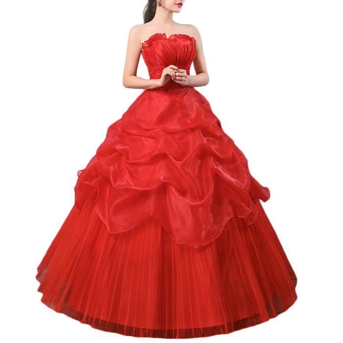 Robe de Mariée Femme Rouge Rouge - Cdiscount Prêt-à-Porter