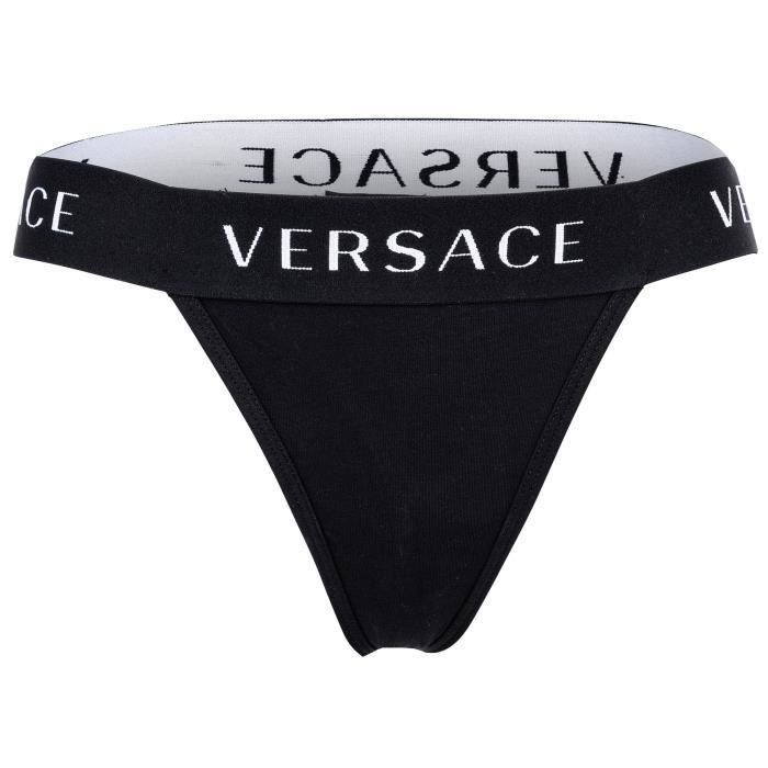 Versace String Femme - logotype, Noir - Cdiscount Prêt-à-Porter