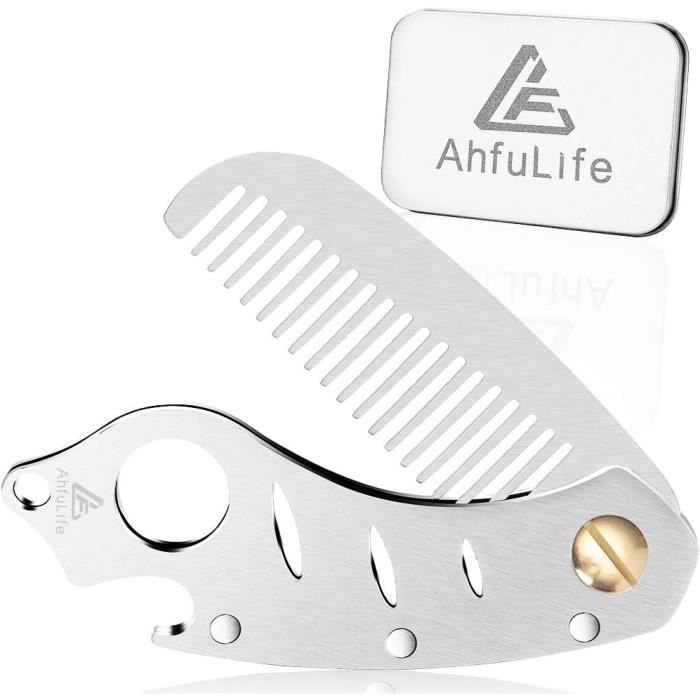 Peigne En Métal Pliable, Peigne Moustache De Poche Edc, Avec ...