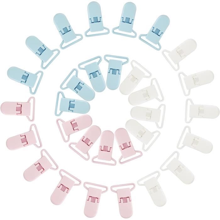 CHGCRAFT 30 Pièces Pince à Sucette Bretelle Attache Clip en Plastique ...