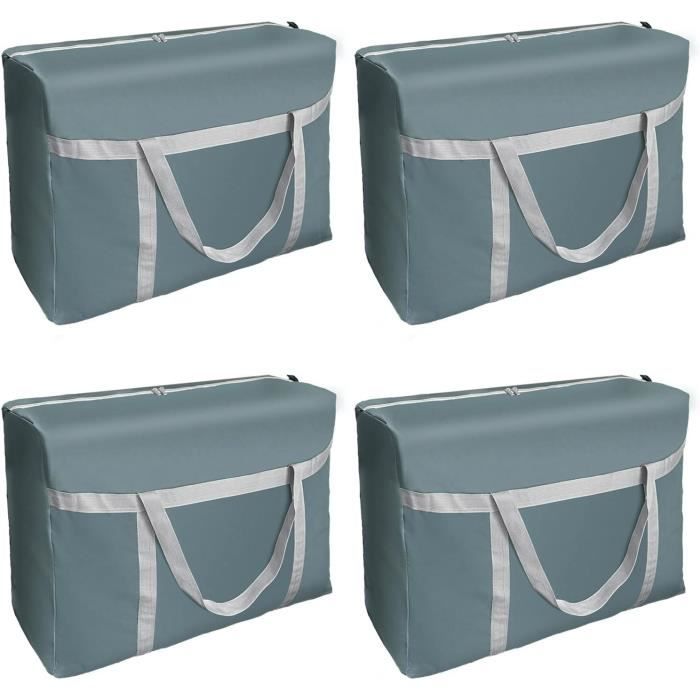 QRQF Lot de 4 sacs de déménagement surdimensionnés, très résistants avec fermeture éclair, sacs ...