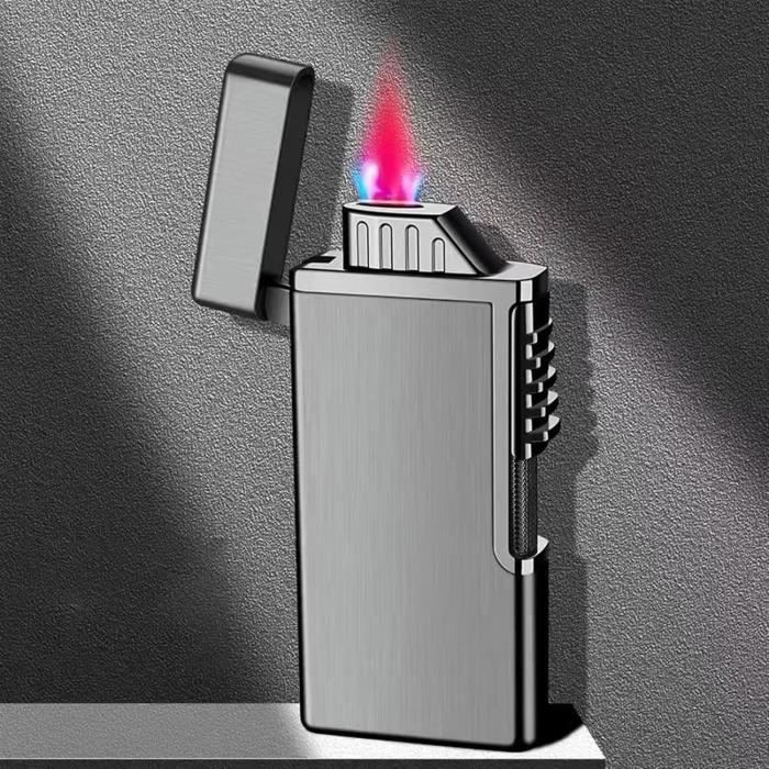 Briquet Durable en métal à feu Plat avec Compartiment à gaz visuel ...