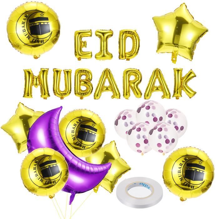 Ballon Eid Mubarak 1 set Eid Mubarak ballon décor de fête ballon en ...