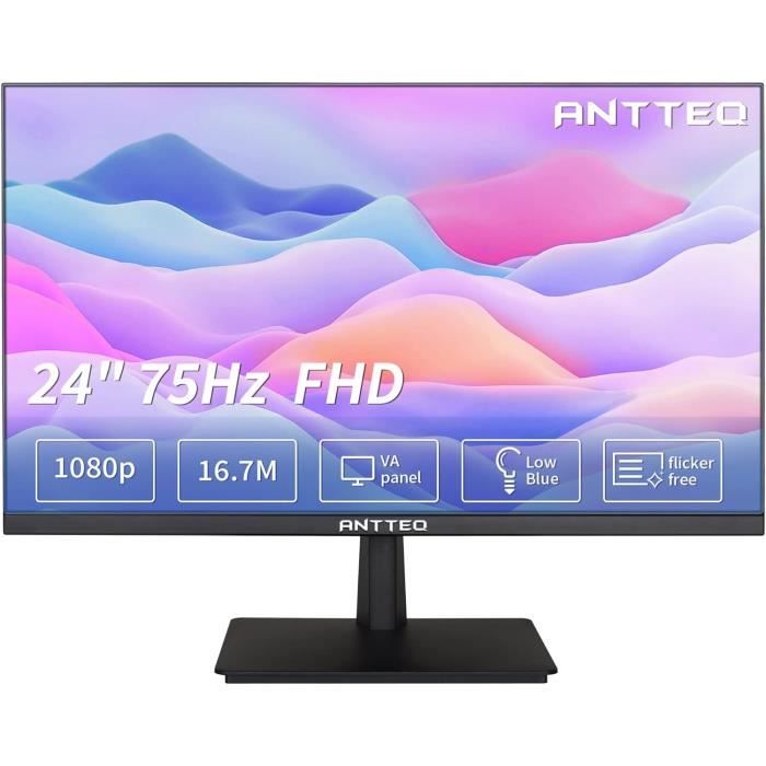 Moniteur 24 Pouces Full Hd 1080P, 75Hz Va Moniteur D'Ordinateur 178 ...