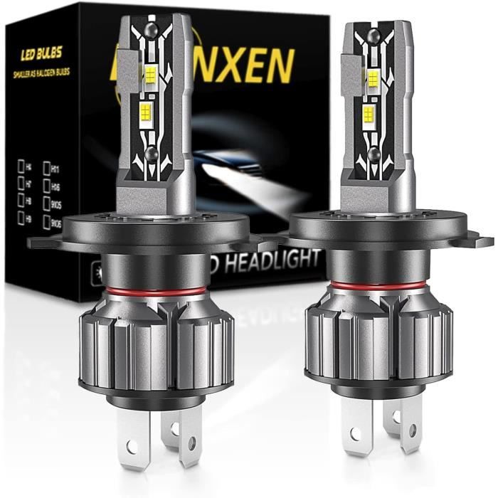 Ampoules H4 Led, 6000K Blanc Phares Pour Dc 12V Voiture Hi-Lo 360 ...