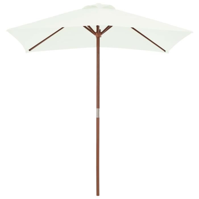 PAL Parasol/voiles d'ombrage - avec mât en bois - bambou laminé et bois ...