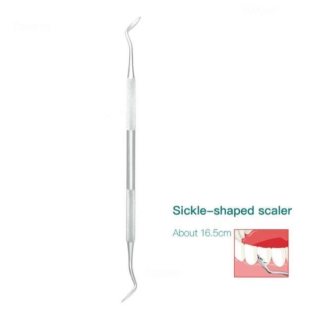 PINCE A EPILER,Sickle shaped scaler--Miroir dentaire en acier ...