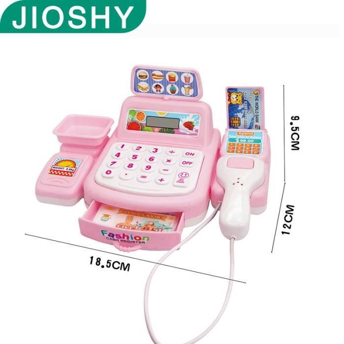 T1-rose-Modèle de caisse enregistreuse pour enfants, Mini maison de jeu pour enfants, Simulation ...