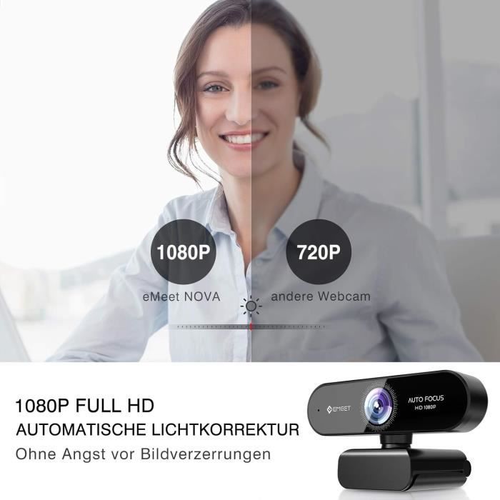 Webcam Nova 1080P - Webcam Full Hd Avec Autofocus, Webcam Avec Double ...