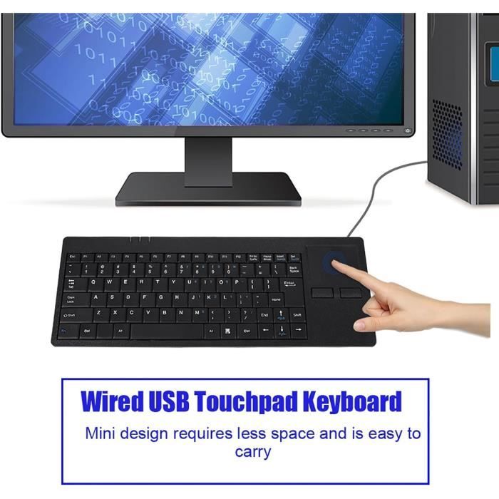 Usb Filaire Intégré Touchpad Hub Port Clavier 86 Touches Muet Clavier ...