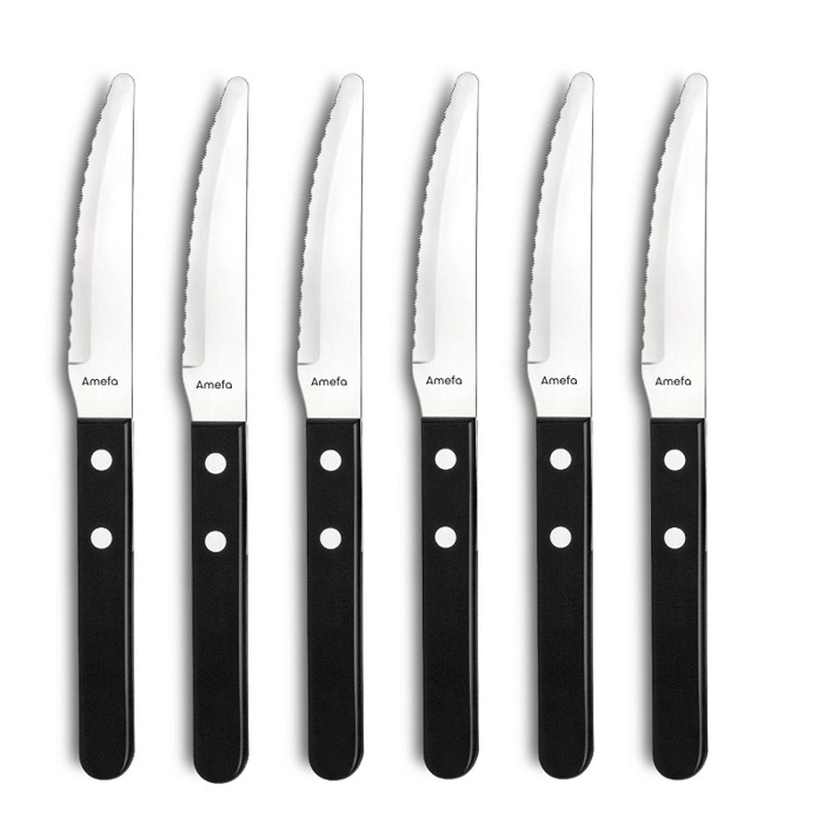 LOT DE 6 COUTEAUX STEAK PIZZA 2.0 BOUT ROND - AMEFA - Cdiscount Maison