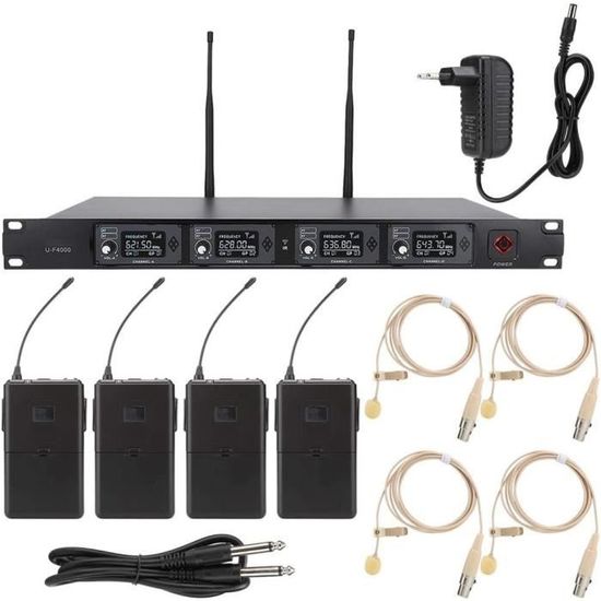 Système De Microphone Sans Fil,Uhf 642,2~660,8 Mhz 4 Canaux Microphone ...