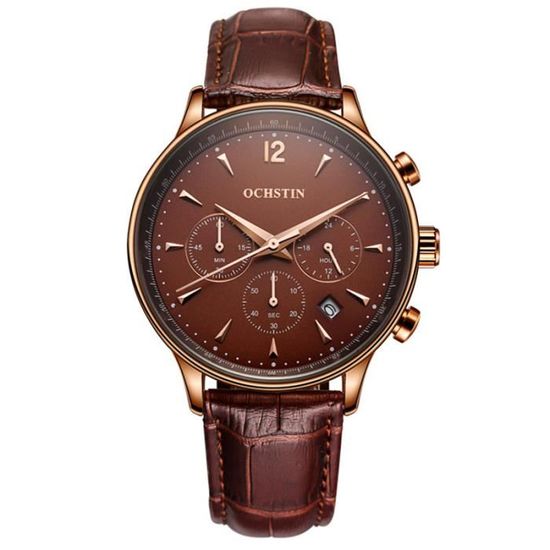 SHARPHY Montre homme multifonction étanche chronographe bracelet en ...