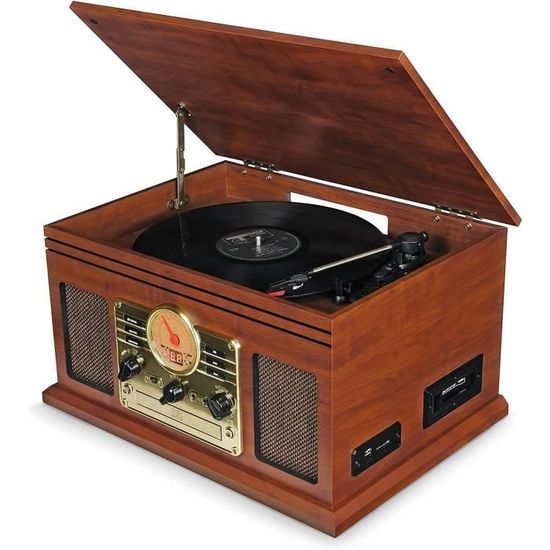 Tourne-Disque Rétro, Platine Vinyle Avec Haut-Parleurs, Usb, Lecture ...