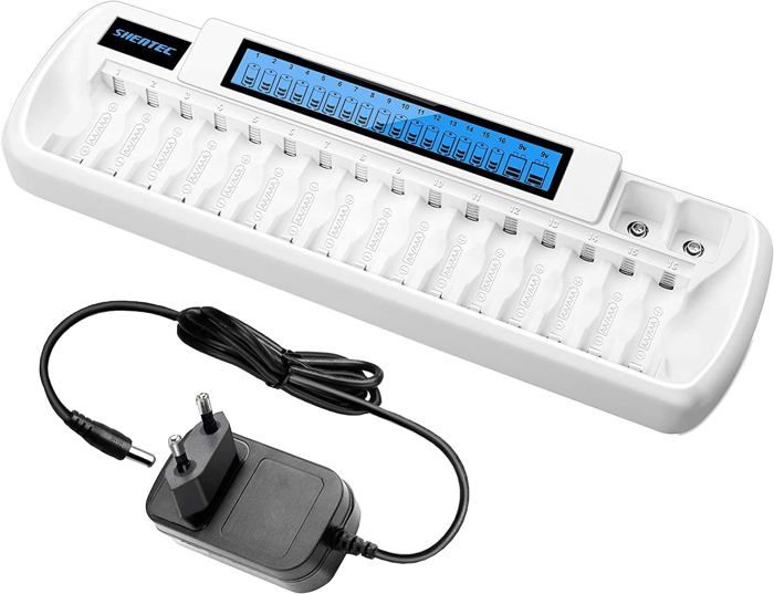 18 Solts Chargeurs de Piles Rechargeable LCD Intelligent Piles Chargeur ...