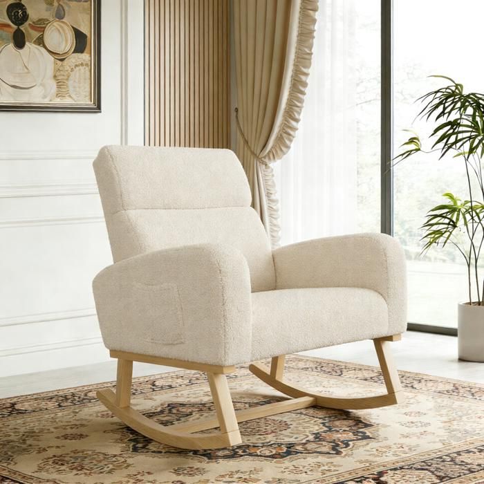 Fauteuil à Bascule, Rocking Chair, Fauteuil allaitement avec Dossier ...