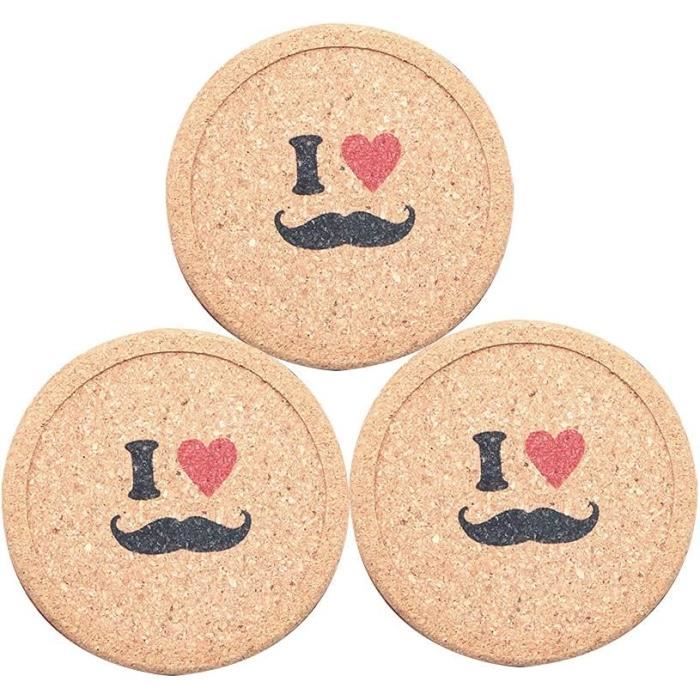 3Pcs Diamètre 4" Sous-Verres Ronds En Liège Protecteurs De Surface ...